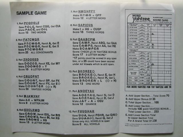 yahtzee examples