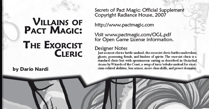 Villains of Pact Magic: The Exorcist Cleric | RPG Item | RPGGeek