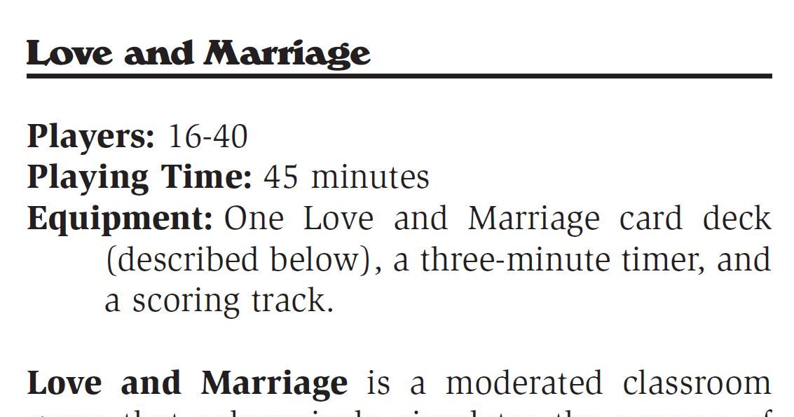 Love and Marriage | Board Game | BoardGameGeek