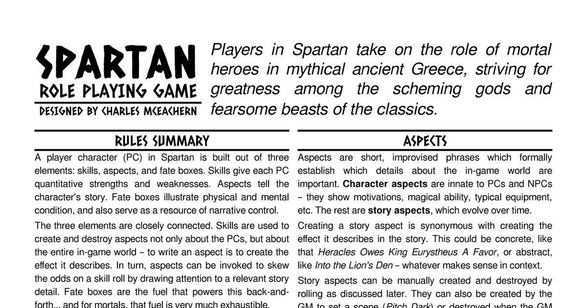 Spartan | RPG Item | BoardGameGeek