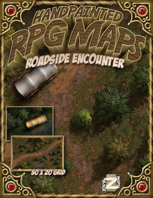 Handpainted RPG Maps: Roadside Encounter | RPG Item | RPGGeek