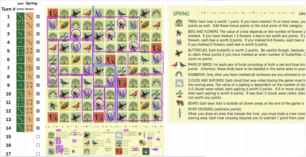 Pete Boteman's Board Game Spreadsheet Builds