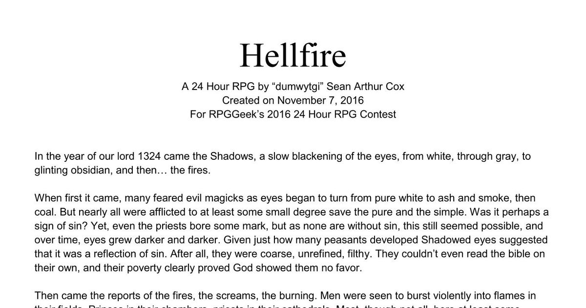 Hellfire | RPG Item | RPGGeek