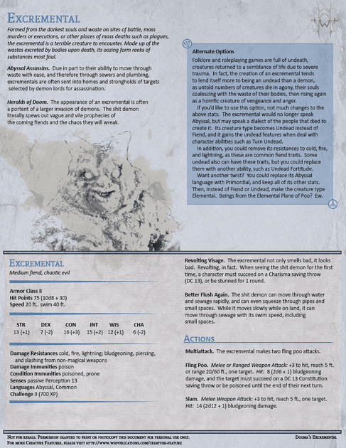 Excremental | RPG Item | RPGGeek