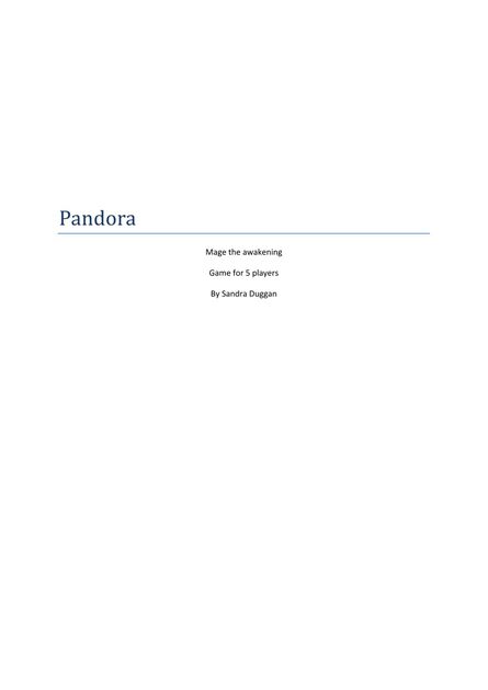 Pandora | RPG Item | RPGGeek