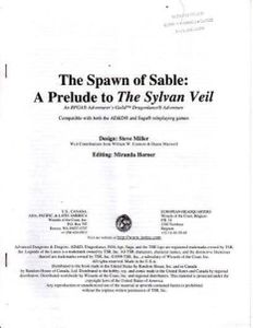 The Spawn of Sable: A Prelude to The Sylvan Veil | RPG Item | RPGGeek
