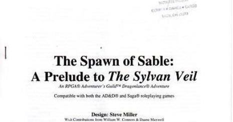 The Spawn of Sable: A Prelude to The Sylvan Veil | RPG Item | RPGGeek