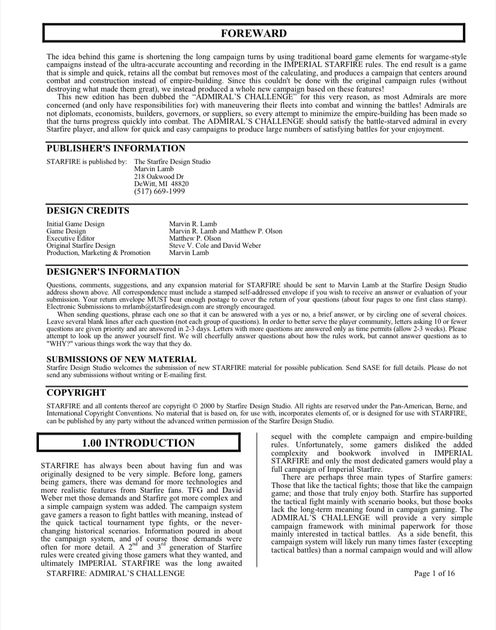 Starfire (3rd Edition): Admiral’s Challenge | Board Game | BoardGameGeek