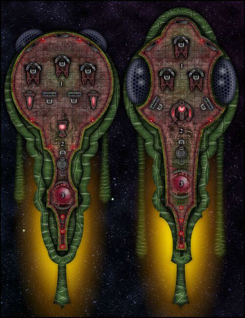 VTT Map Set 308: Starship Deckplan: Bio-engineered Living Starships ...