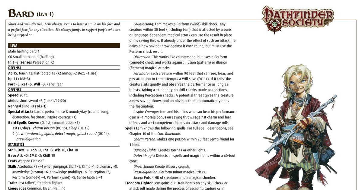 bard pathfinder 1e