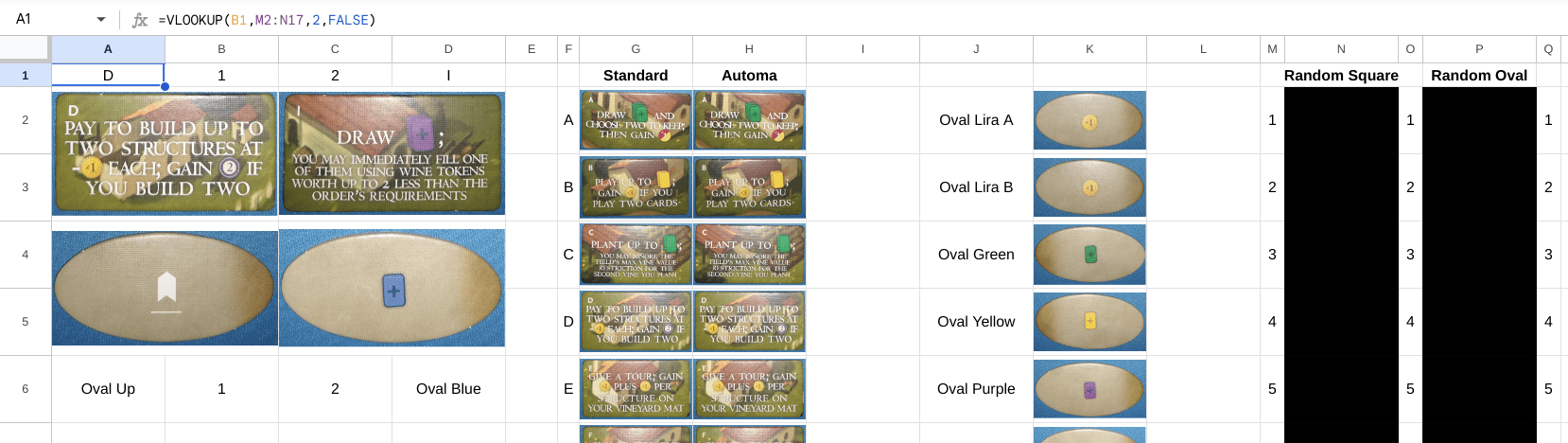 Pete Boteman's Board Game Spreadsheet Builds