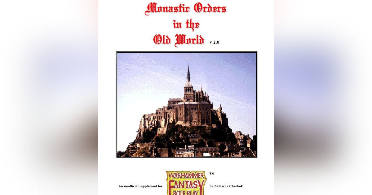 Monastic Orders in the Old World v2 | RPG Item | RPGGeek