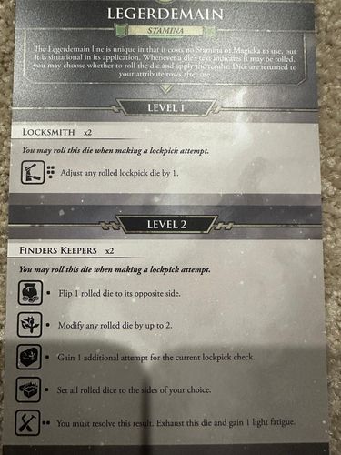LEGERDEMAIN skill dice | The Elder Scrolls: Betrayal of the Second Era