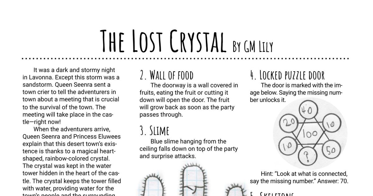The Lost Crystal | RPG Item | RPGGeek