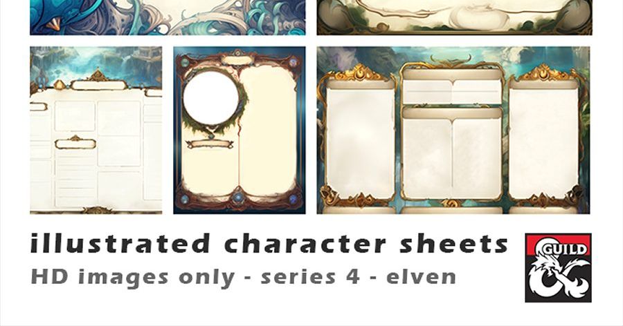 Illustrated Character Sheets Series 4: Elven | RPG Item | RPGGeek