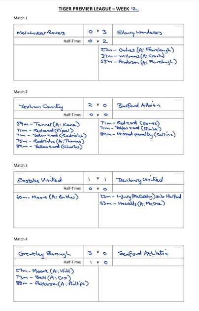 Tiger Premier League 2023 - Week 12 | Trickylight SportsView | RPGGeek
