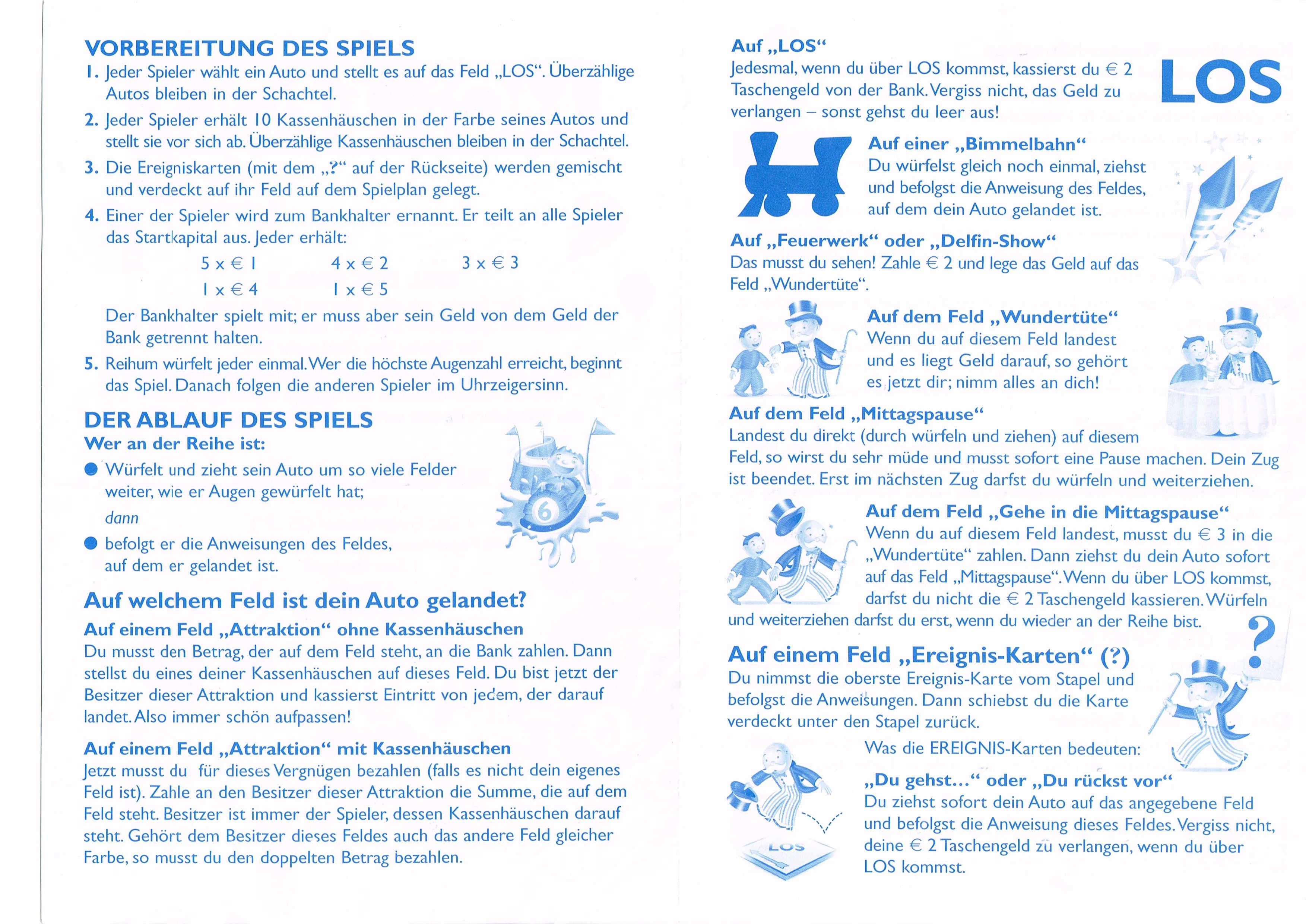 monopoly junior instructions 2001