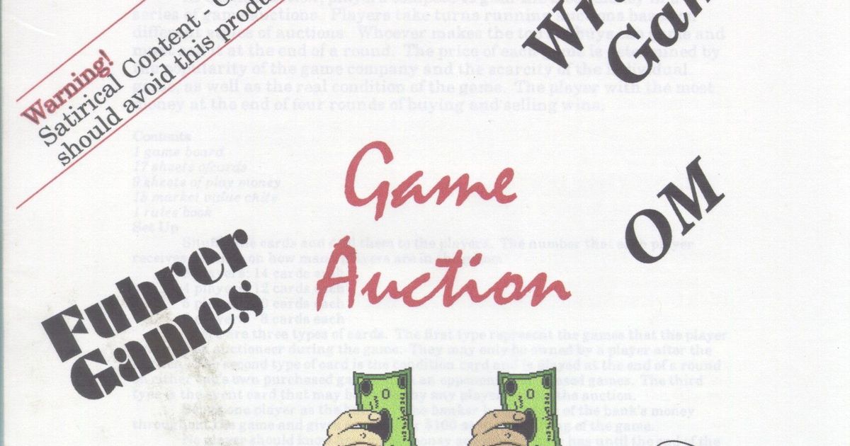 Game Auction | Board Game | BoardGameGeek