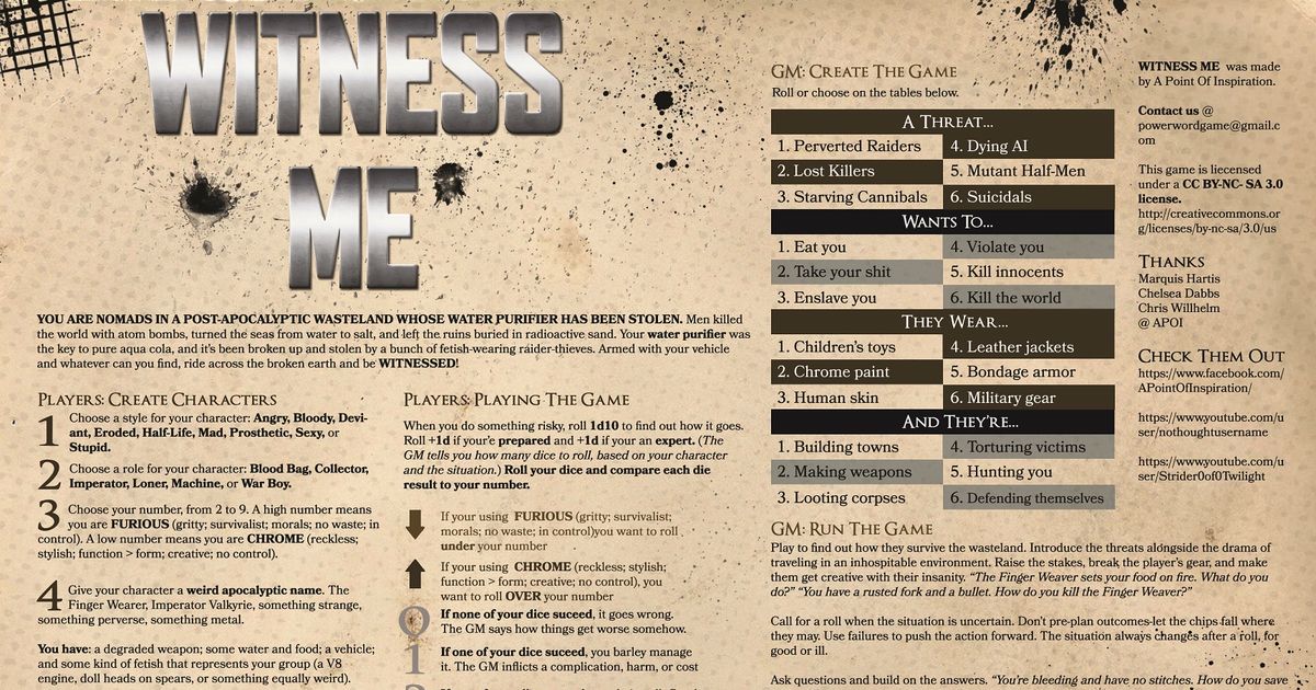 Witness Me | RPG Item | RPGGeek