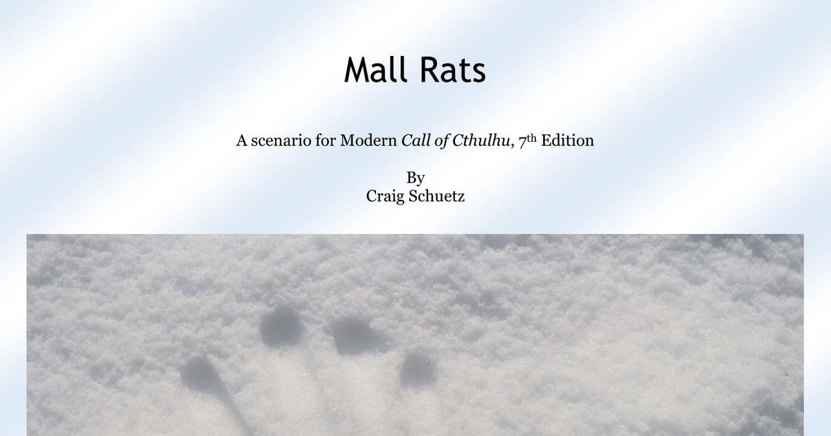 Mall Rats | RPG Item | RPGGeek