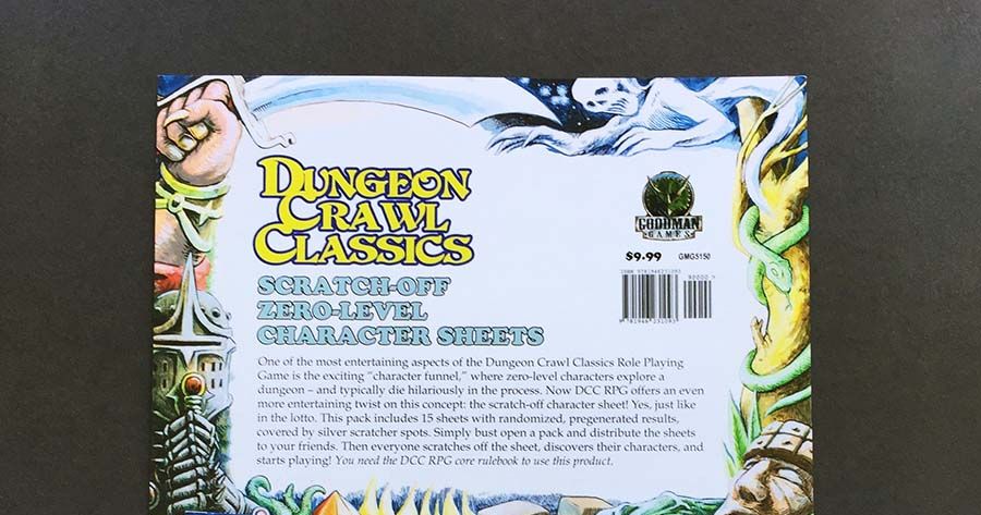 DCC Scratch-Off Character Sheets | RPG Item | RPGGeek