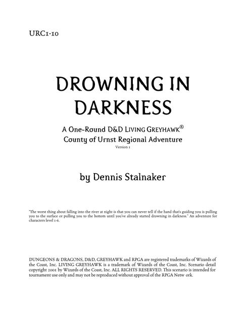 URC1-10: Drowning in Darkness | RPG Item | RPGGeek