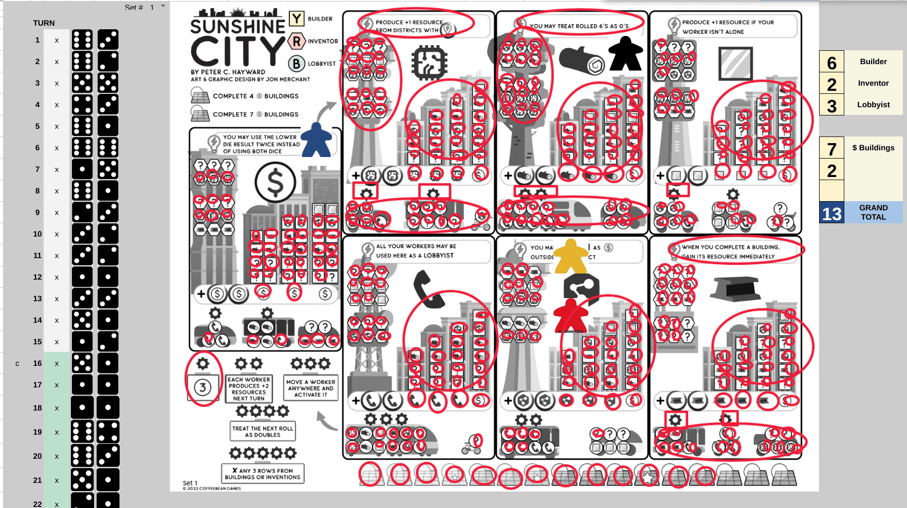 Pete Boteman's Board Game Spreadsheet Builds