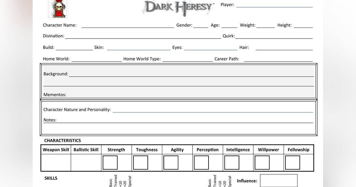 Advanced Dark Heresy 2.1 Character Sheets | RPG Item | BoardGameGeek