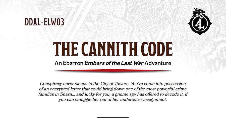 DDAL-ELW03: The Cannith Code | RPG Item | RPGGeek