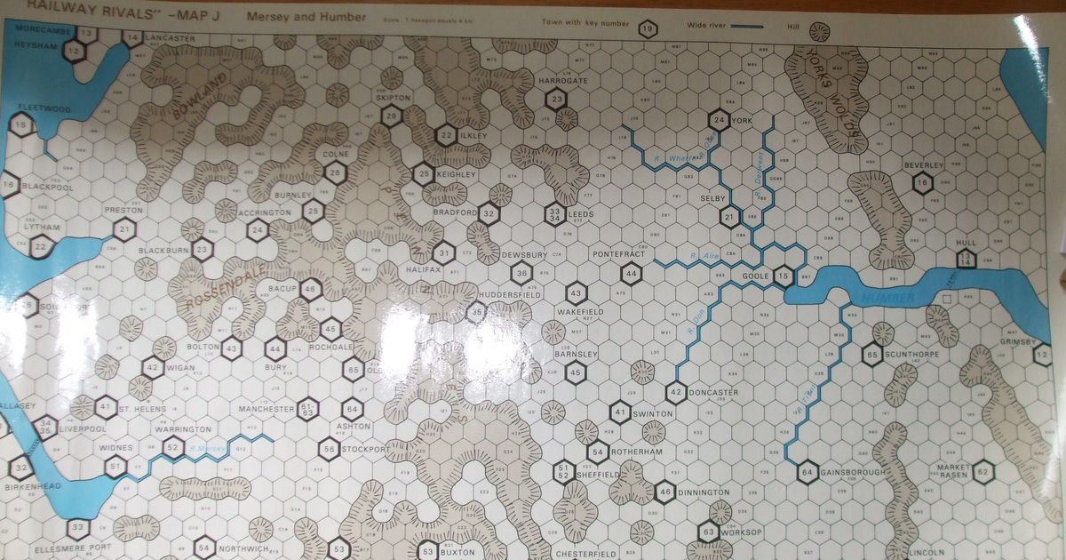 Railway Rivals Map J: Mersey & Humber | Board Game | BoardGameGeek