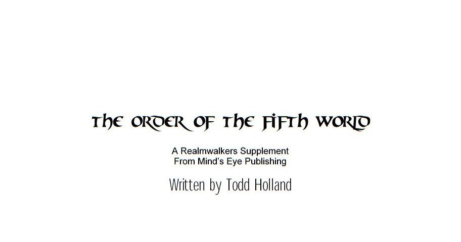 The Order of the Fifth World | RPG Item | BoardGameGeek