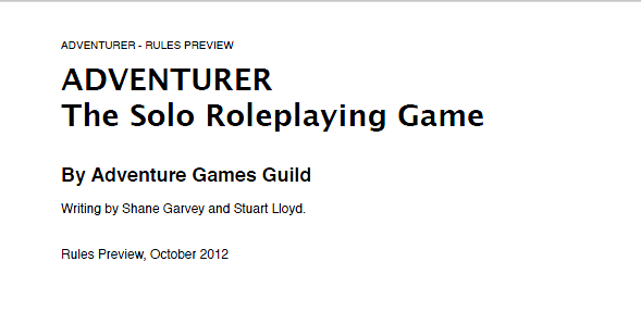 Adventurer Rules Preview | RPG Item | RPGGeek