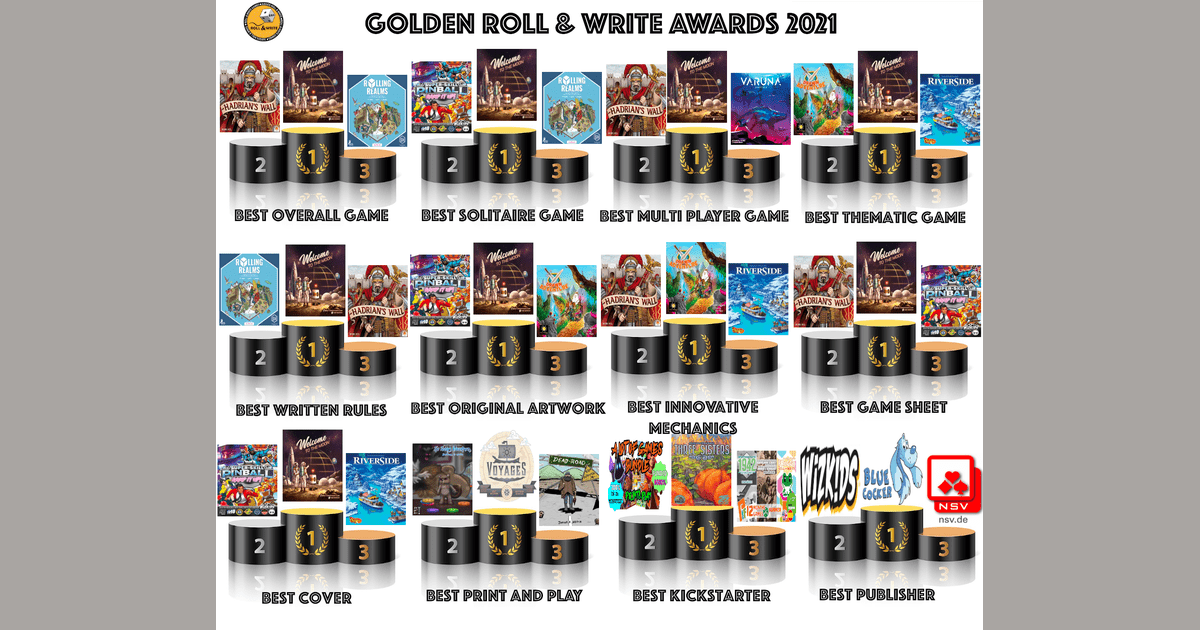 Winners of the Golden Roll & Write Awards 2021 | Juegos Roll & Write ...