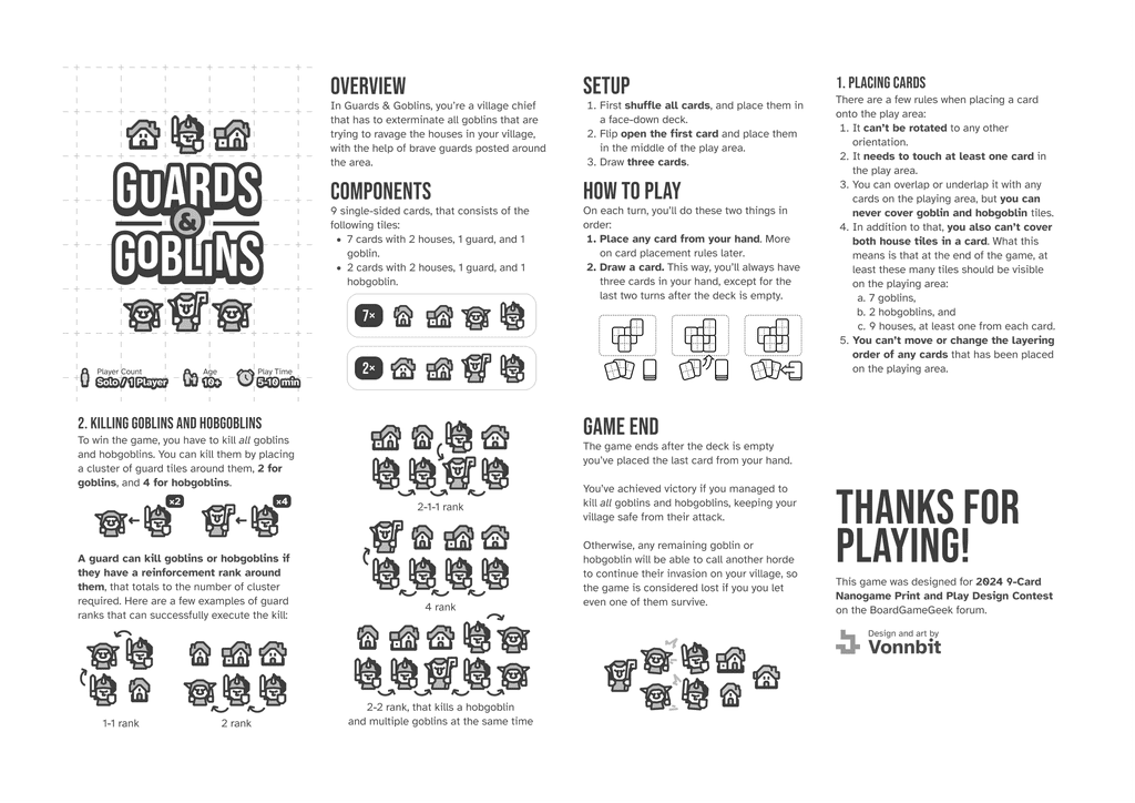 [WIP] Guards & Goblins - 2024 9-Card PnP Design Contest - Contest Ready