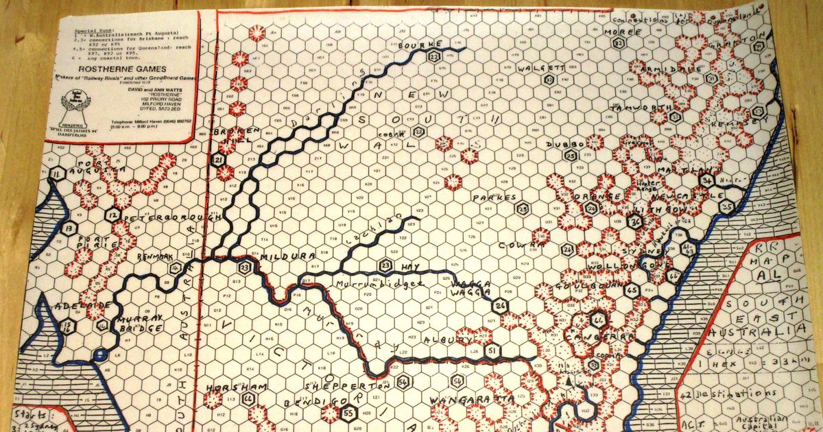 Railway Rivals Map AL: South East Australia | Board Game | BoardGameGeek