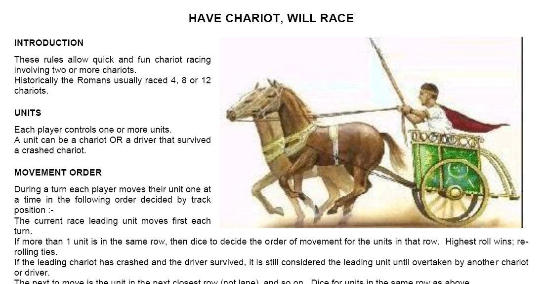 Have Chariot Will Race | Board Game | BoardGameGeek