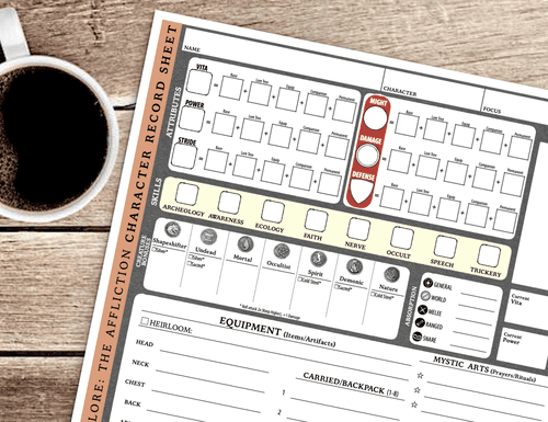 Single-Character and Two-Character Record Sheets (Detailed Variant ...