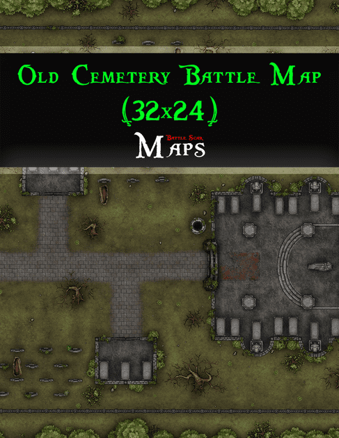 Old Cemetery Battle Map (32x24) | RPG Item | RPGGeek