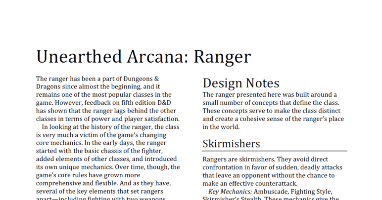 Unearthed Arcana 2015-09-07: Ranger | RPG Item | RPGGeek