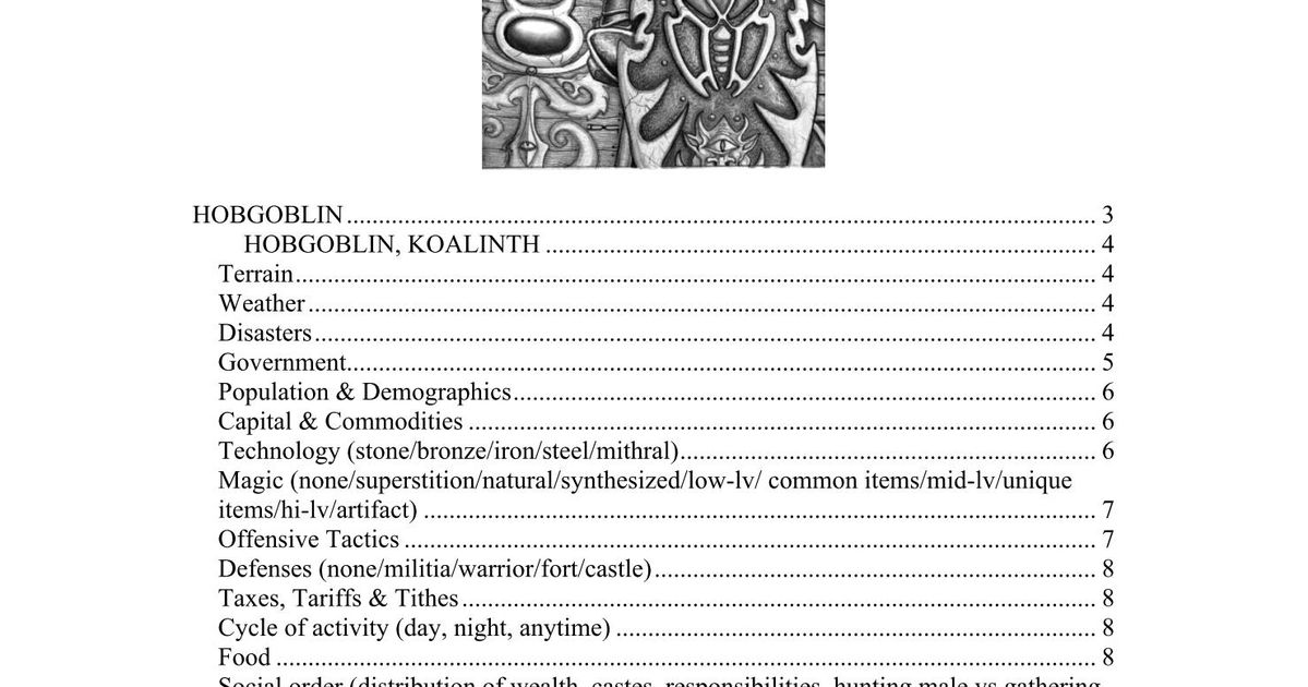 Things to Know About Hobgoblins (Including Bugbear & Yeti) | RPG Item ...