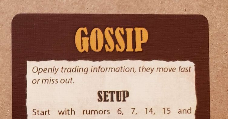 Rumors of Gold: Gossip | Board Game | BoardGameGeek