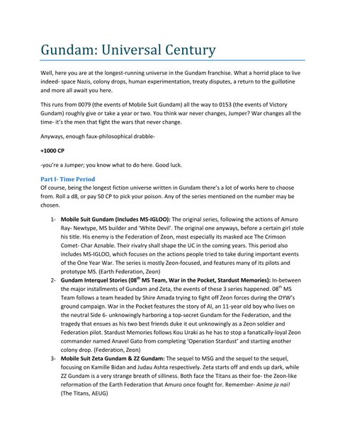 Gundam: Universal Century | RPG Item | BoardGameGeek