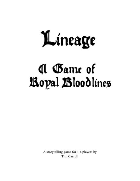 Lineage | RPG Item | BoardGameGeek
