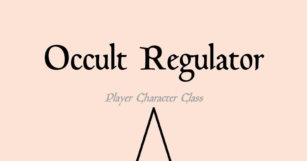 Occult Regulator | RPG Item | RPGGeek