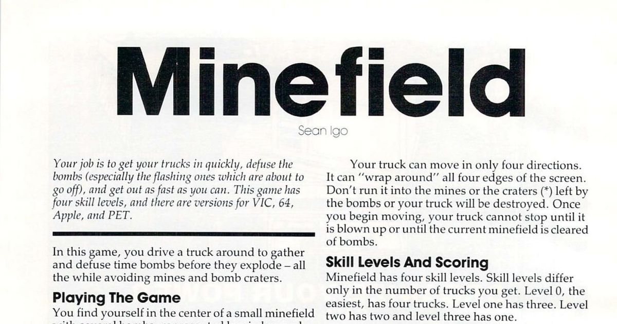 Minefield | Video Game | VideoGameGeek