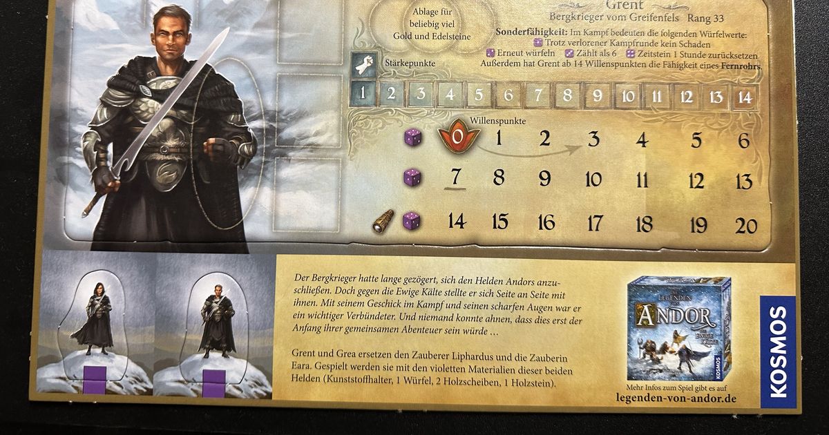 Die Legenden von Andor: Grent – Bergkrieger von Greifenfels | Board ...