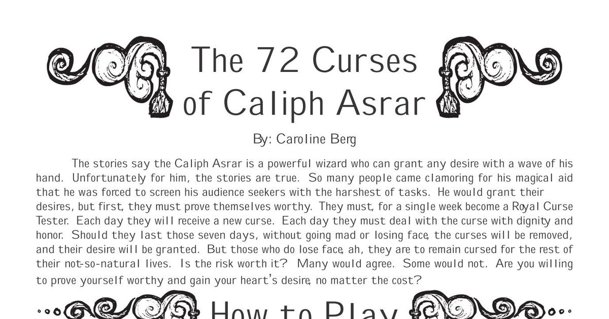 The 72 Curses of Caliph Asrar | RPG Item | BoardGameGeek
