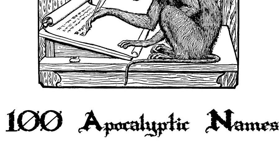 100 Apocalyptic Names | RPG Item | RPGGeek