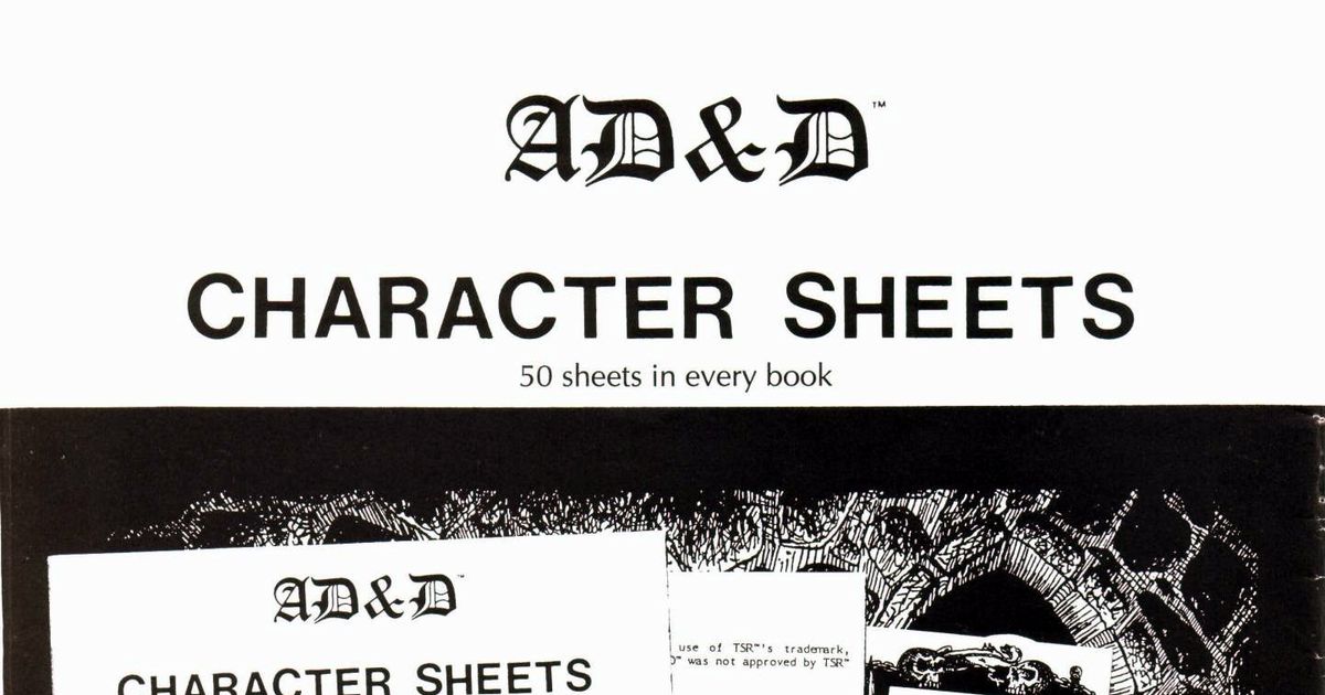 AD&D Character Sheets (Planar Games) | RPG Item | RPGGeek
