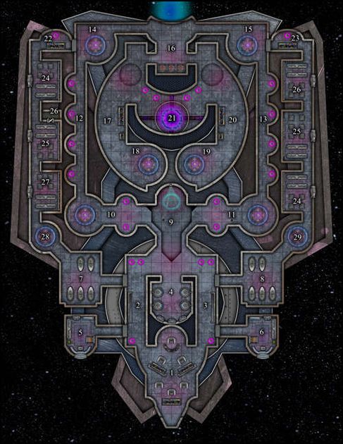VTT Map Set 249: Starship Deckplan: Deep Space Salvage Cargo Hauler ...
